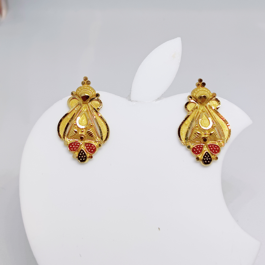 Plain gold earrings designs for female store